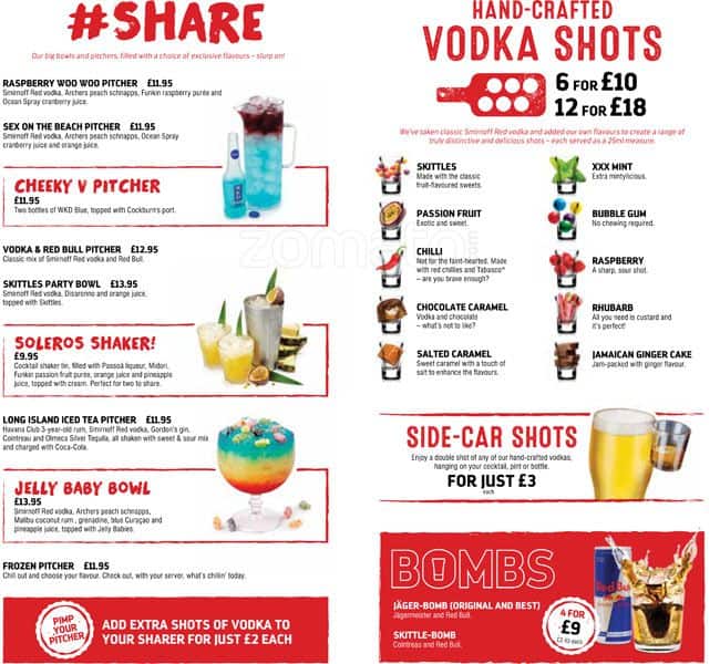 Menu at Yates Manchester pub & bar, Manchester, 49 Portland St