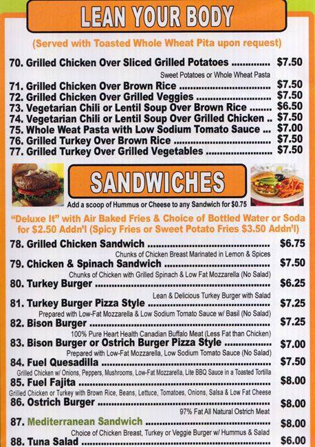 Menu at Fuel Fever pub & bar, New York City, 18th Ave