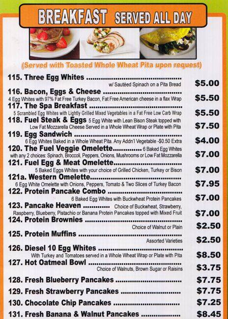 Menu at Fuel Fever pub & bar, New York City, 18th Ave