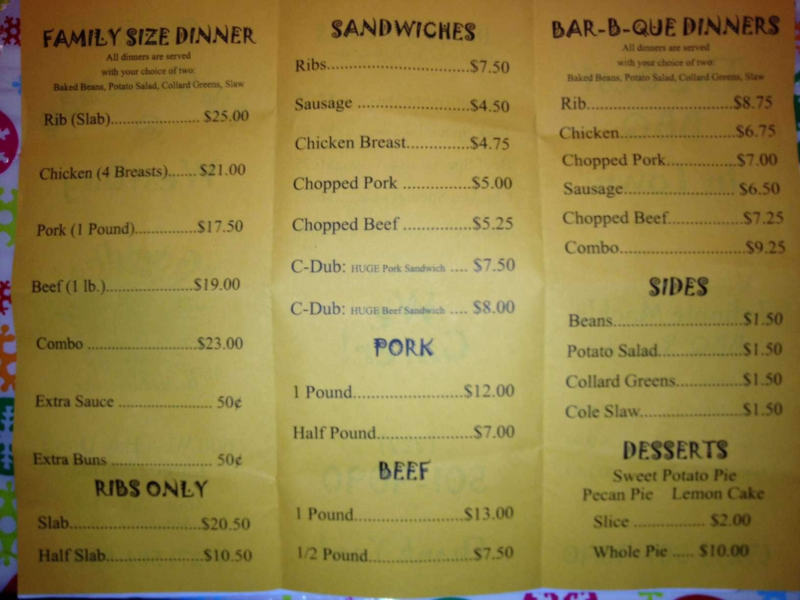 Smokin Rib Shack BBQ Menu, Menu for Smokin Rib Shack BBQ, Largo, Tampa ...
