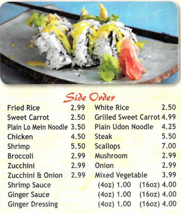 Menu at Hokkaido Japanese Express restaurant, Concord, 1497 Concord Pkwy N