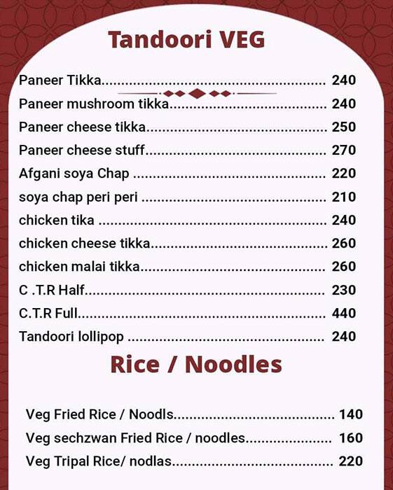 Menu of Roshan Point, Ulhasnagar, Thane