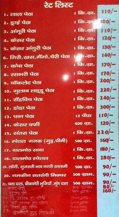 Panchhi Petha Menu, Menu for Panchhi Petha, Tajganj, Agra - Zomato