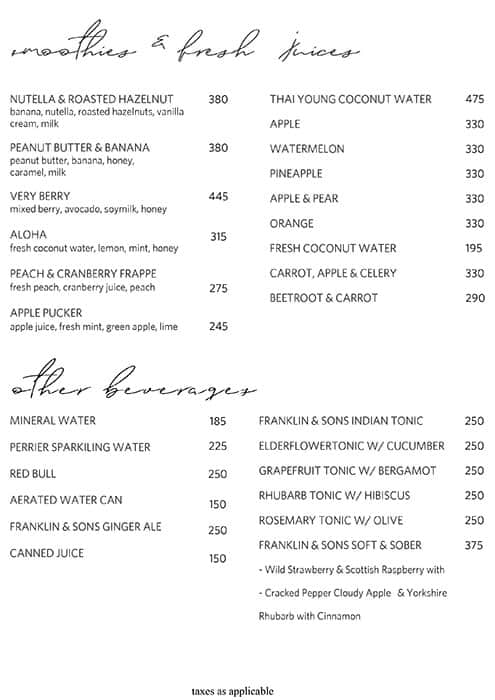 Menu at Pali Village Café, Mumbai, 10 Adarsh Nagar