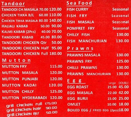 Menu at Emperor Restaurant, Bengaluru, Canara Bank Building
