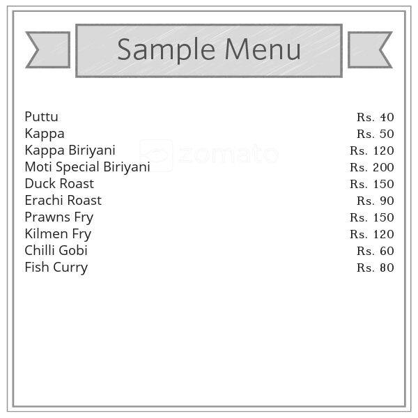 Motis Kitchen Menu, Menu for Motis Kitchen, Thippasandra, Bangalore ...
