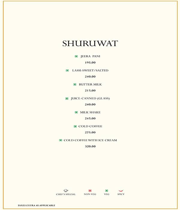 Menu of Swagath Restaurant & Bar, Sector 26, Chandigarh