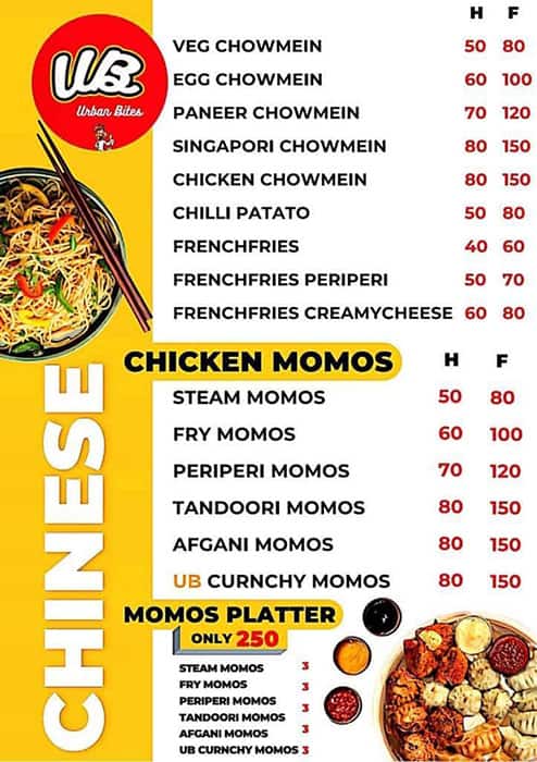 Menu at Urban Bites, Delhi, Shop No - 320