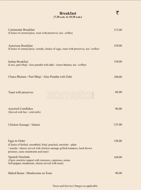 Menu at Spice O Life, Kolkata