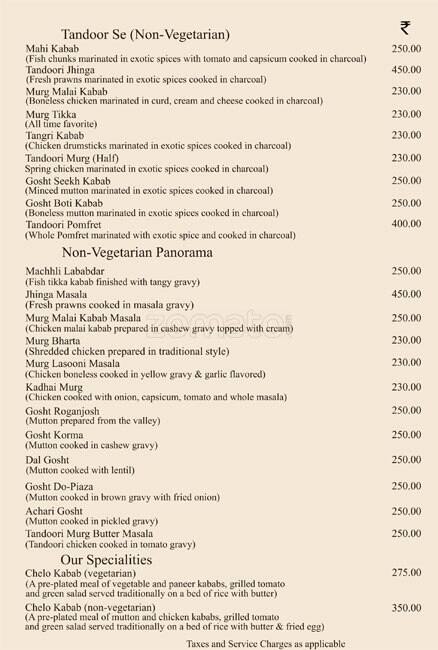 Menu at Spice O Life, Kolkata