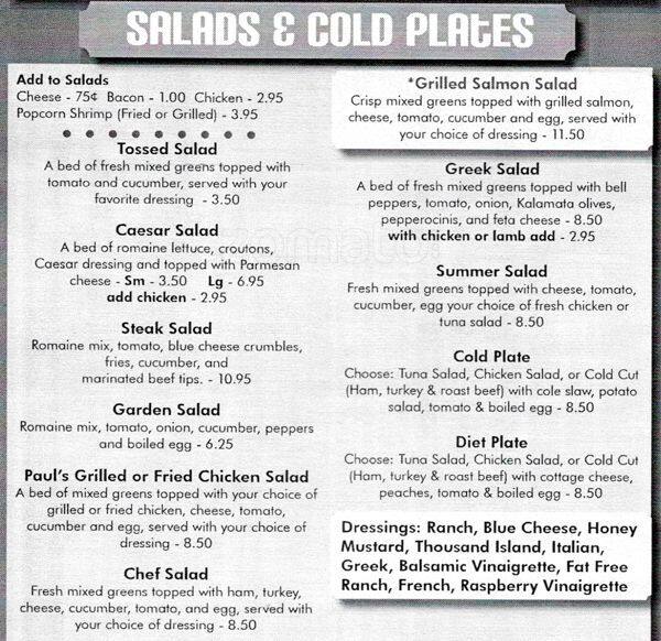 Menu at Tryon House Restaurant, Charlotte, 215 E Exmore St