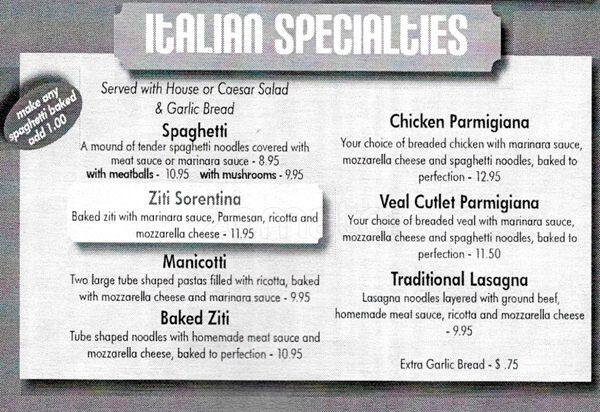 Menu at Tryon House Restaurant, Charlotte, 215 E Exmore St