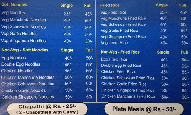 Menu at Nandoos Kitchen, Hyderabad