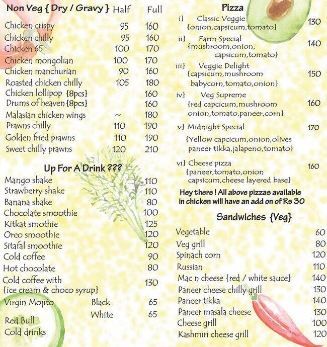 Menu at Midnight craving, Navi Mumbai
