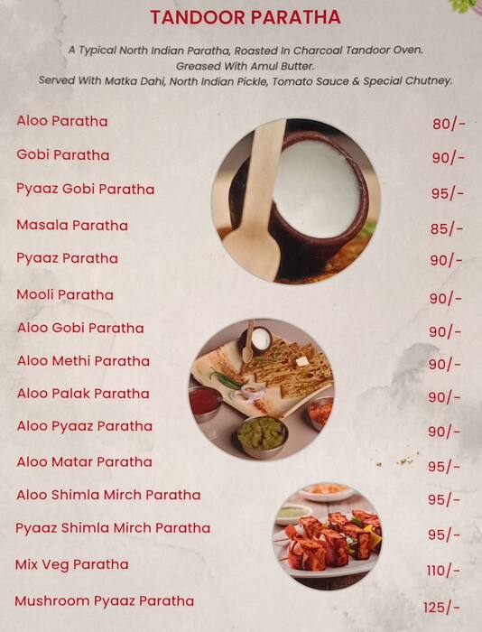 Menu of PN Paratha Hub, Hinjawadi, Pune