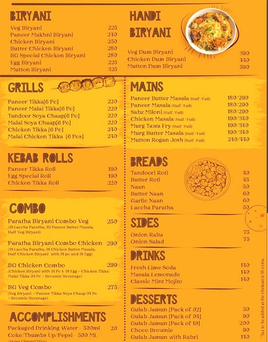 Menu at Biryani Grills, Patna, Rajmati Complex