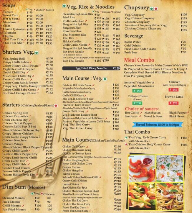 The Dragon Hut Menu, Menu for The Dragon Hut, Sector 72, Noida - Zomato