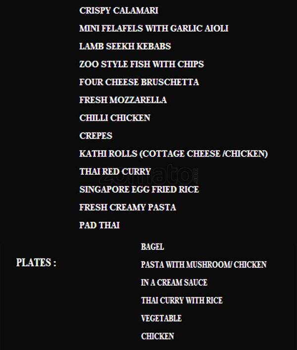 Menu at The Zoo, New Delhi, Said ul ajaib