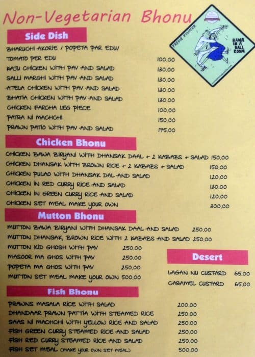 Menu at Daily Bread, Mumbai