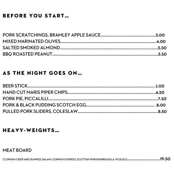 Menu at Paternoster Chop House restaurant, London, 35 Old Bailey
