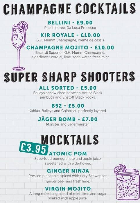 Menu at The Loop Bar, London, 19 Dering St