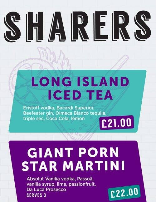 Menu at The Loop Bar, London, 19 Dering St