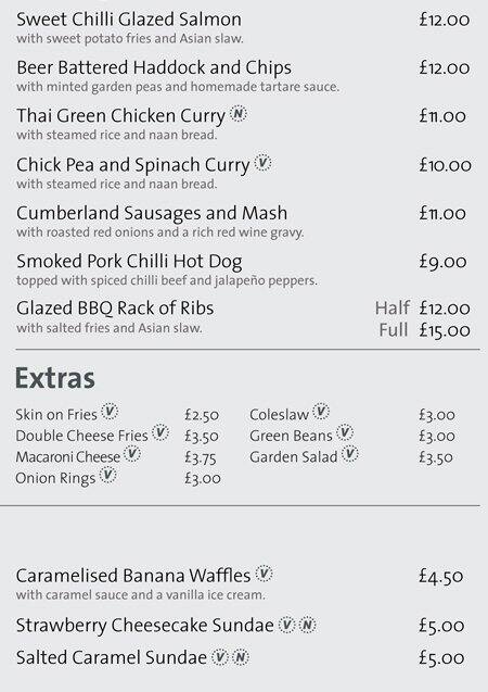 Menu at The Loop Bar, London, 19 Dering St