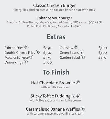 Menu at The Loop Bar, London, 19 Dering St