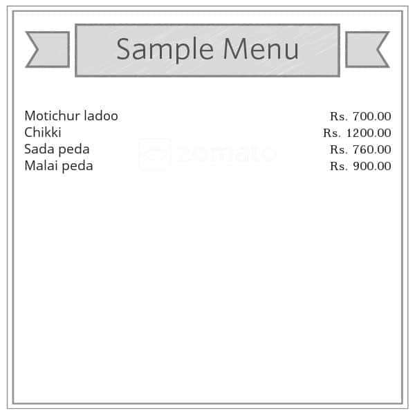 Menu of Tharu Sweets Mukhi Bhandar, Khar, Mumbai