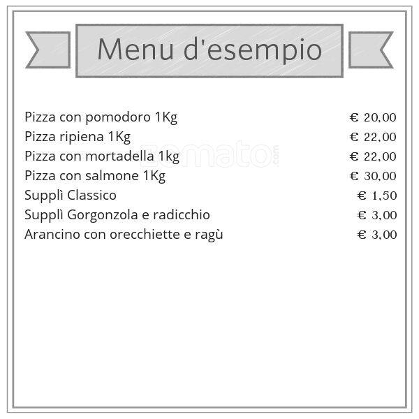 Menu at Bonci Pizzarium pizzeria, Rome