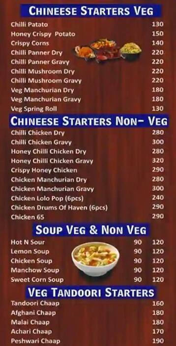 Menu of Super Golden Dragon, Sector 19, Dwarka, New Delhi