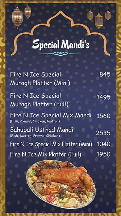 Menu at FIRE & ICE MANDI RESTAURANT, Hyderabad