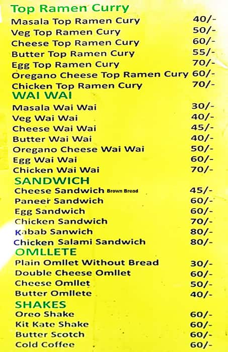 Menu of KMC Tadka, Vijay Nagar, New Delhi