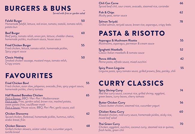 Menu at Park House (now Circle Café) XPark Jnr restaurant, Dubai