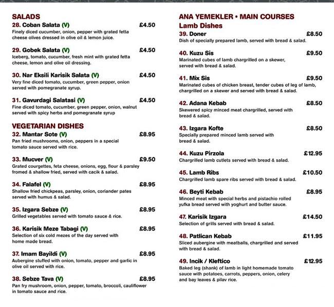 Menu at Divan Restaurant, Borehamwood, 2 Shenley Rd