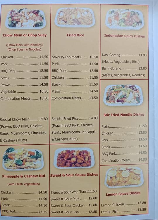 Menu at New Ruby Restaurant, Auckland