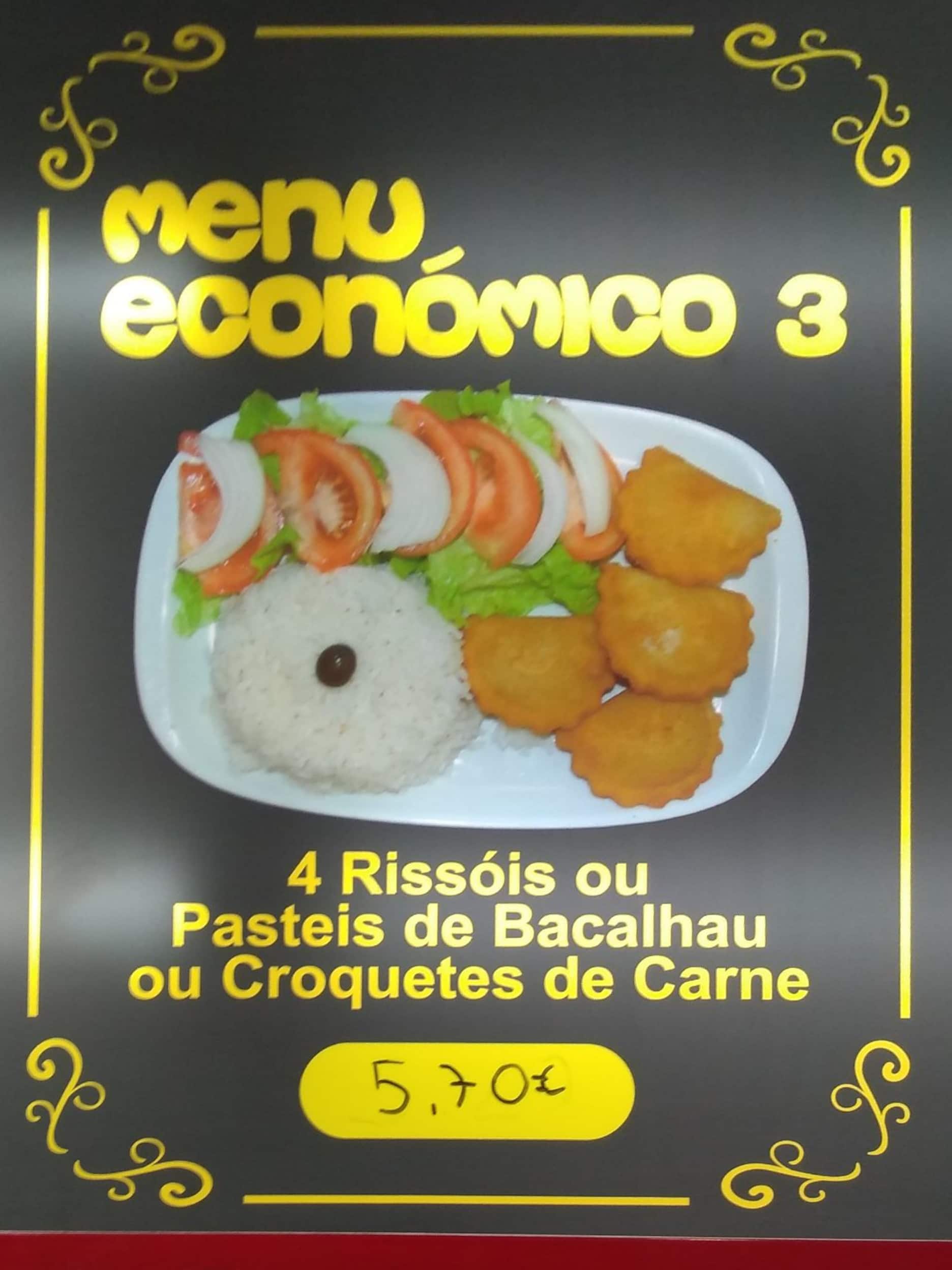 Menu at Ovo De Colombo restaurant, Lisbon