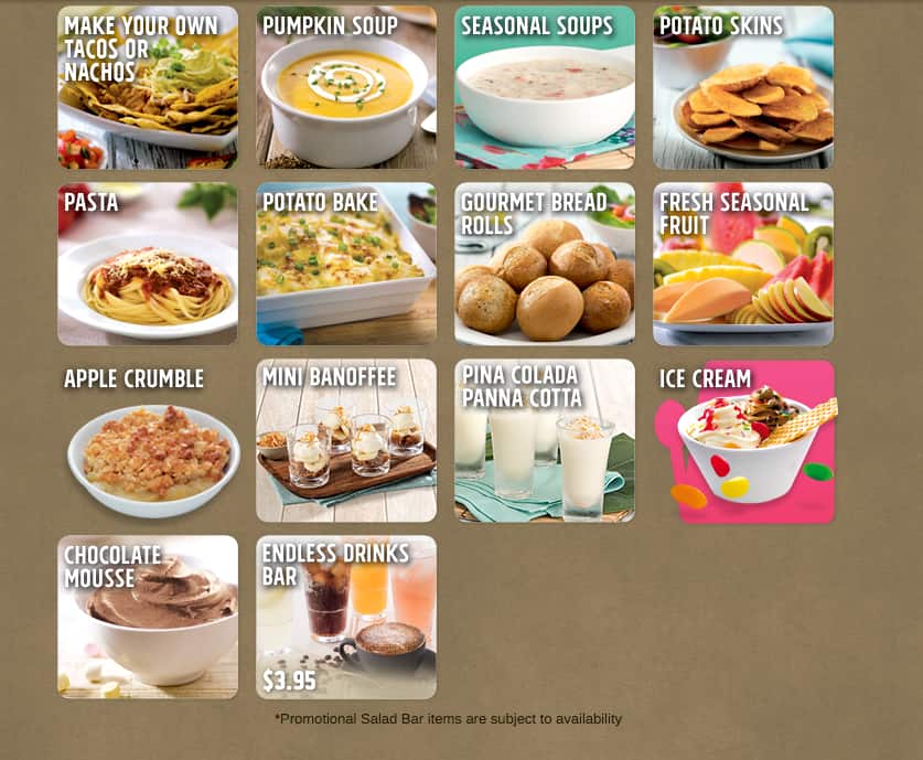 Menu at Sizzler restaurant, Shailer Park, Pacific Hwy