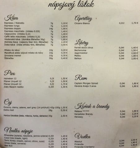 Speisekarte von IGI & FLO cafe, Bratislava