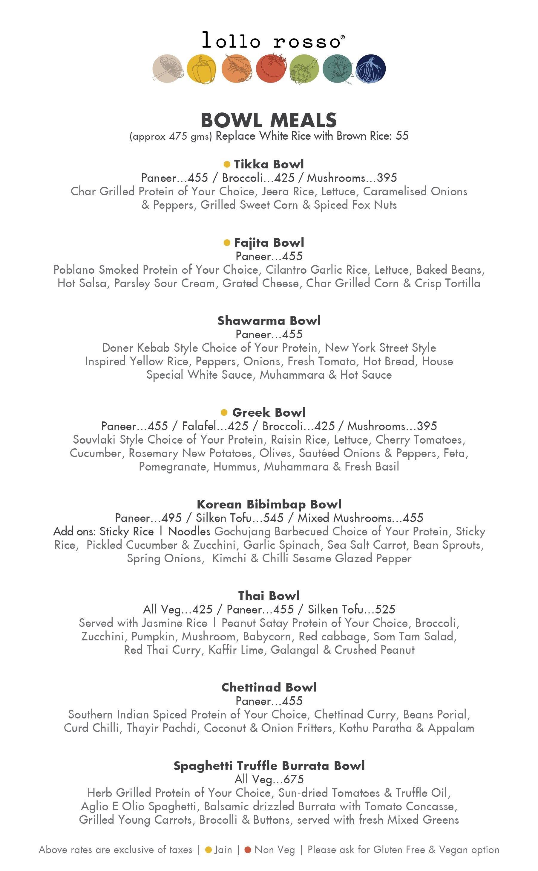 Menu of Lollo Rosso, Naranpura, Ahmedabad