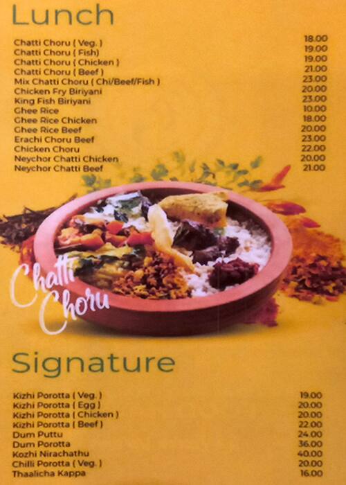 Menu of Calicut Foodies Express, Jumeirah Lake Towers (JLT), Dubai