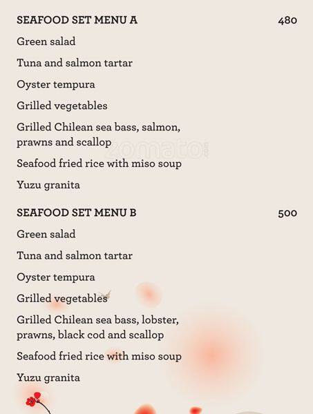 Menu at Icho - Radisson Royal Hotel restaurant, Dubai