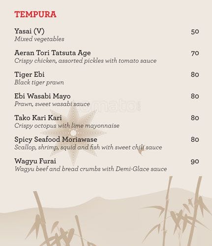 Menu at Icho - Radisson Royal Hotel restaurant, Dubai
