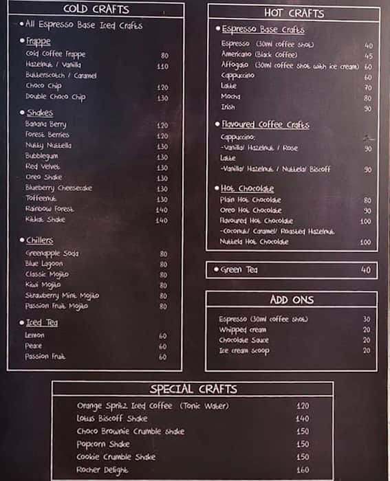Menu of The Caffeine Craft, Karve Nagar, Pune