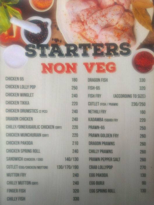 Menu at HOTEL QUALITY, Chennai, #131/3-A