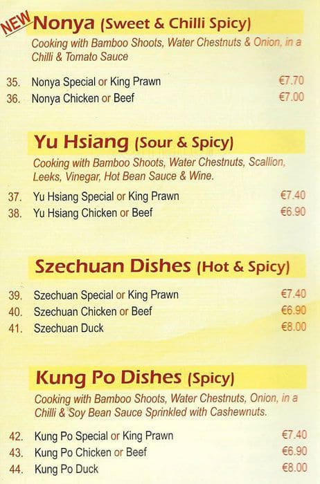 Menu at China Inn fast food, Dublin, Unit 3 Tower Road