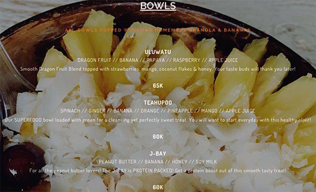 Nalu Bowls Menu, Menu for Nalu Bowls, Seminyak, Bali - Zomato Indonesia