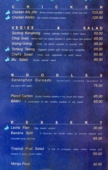 Menu at Sinangag Station restaurant, Cebu City, Cabanas Arcade
