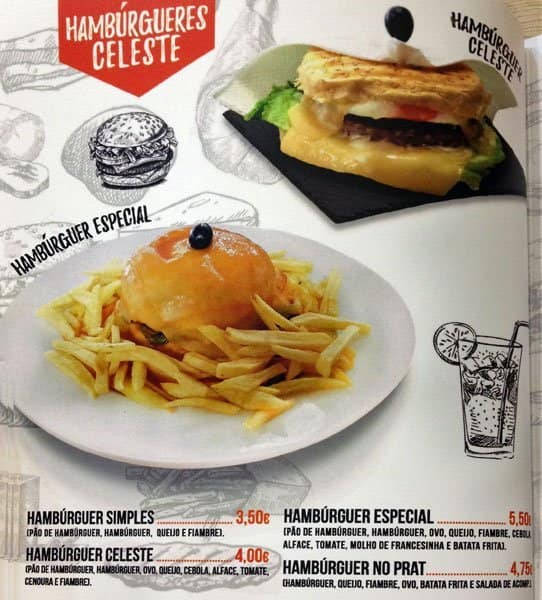 Menu at Celeste, Porto, Praça da Liberdade