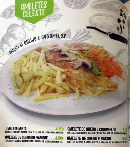 Menu at Celeste, Porto, Praça da Liberdade